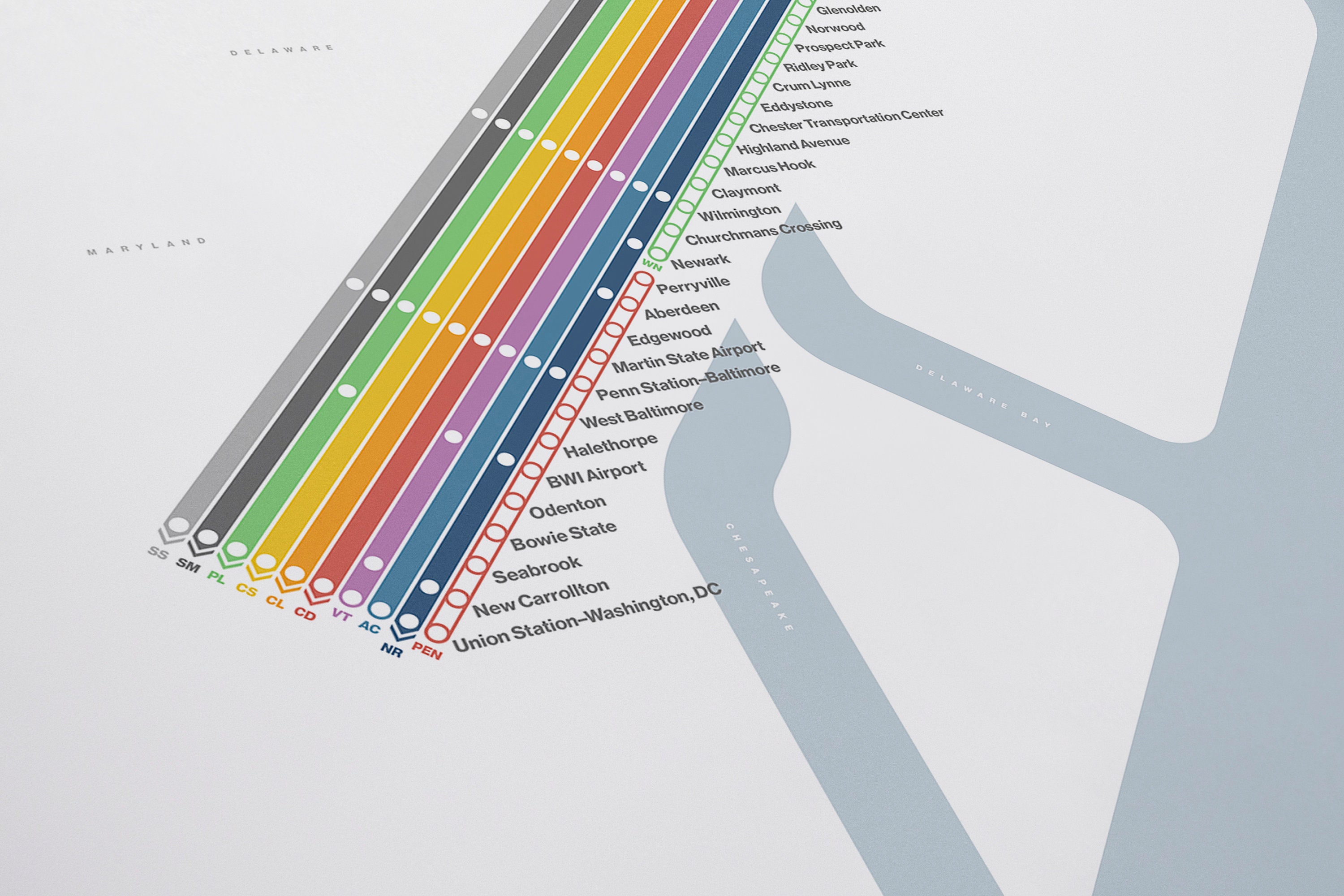 Northeast Corridor Map / NYC Boston DC / Amtrak Minimal Poster - Etsy