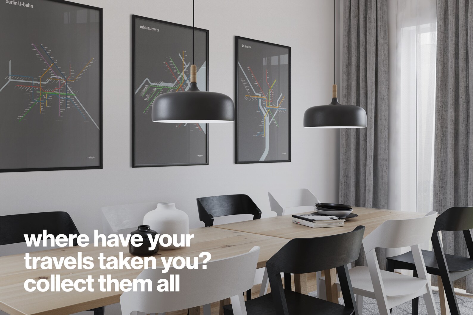 DC Metro Map / Dark Mode / Washington DC / Minimal Poster Print ...