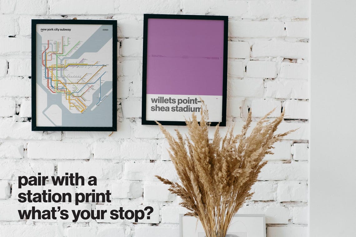 1997 New York City Subway Map / NYC Minimal Poster Print / 90s Subway ...