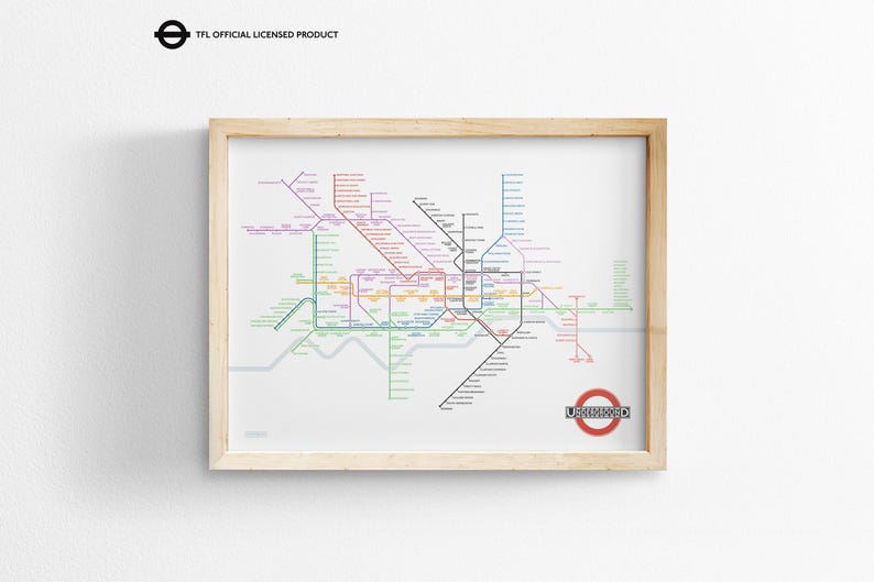 1933 London Underground Tube Map / Minimal Poster Print / Subway Style ...