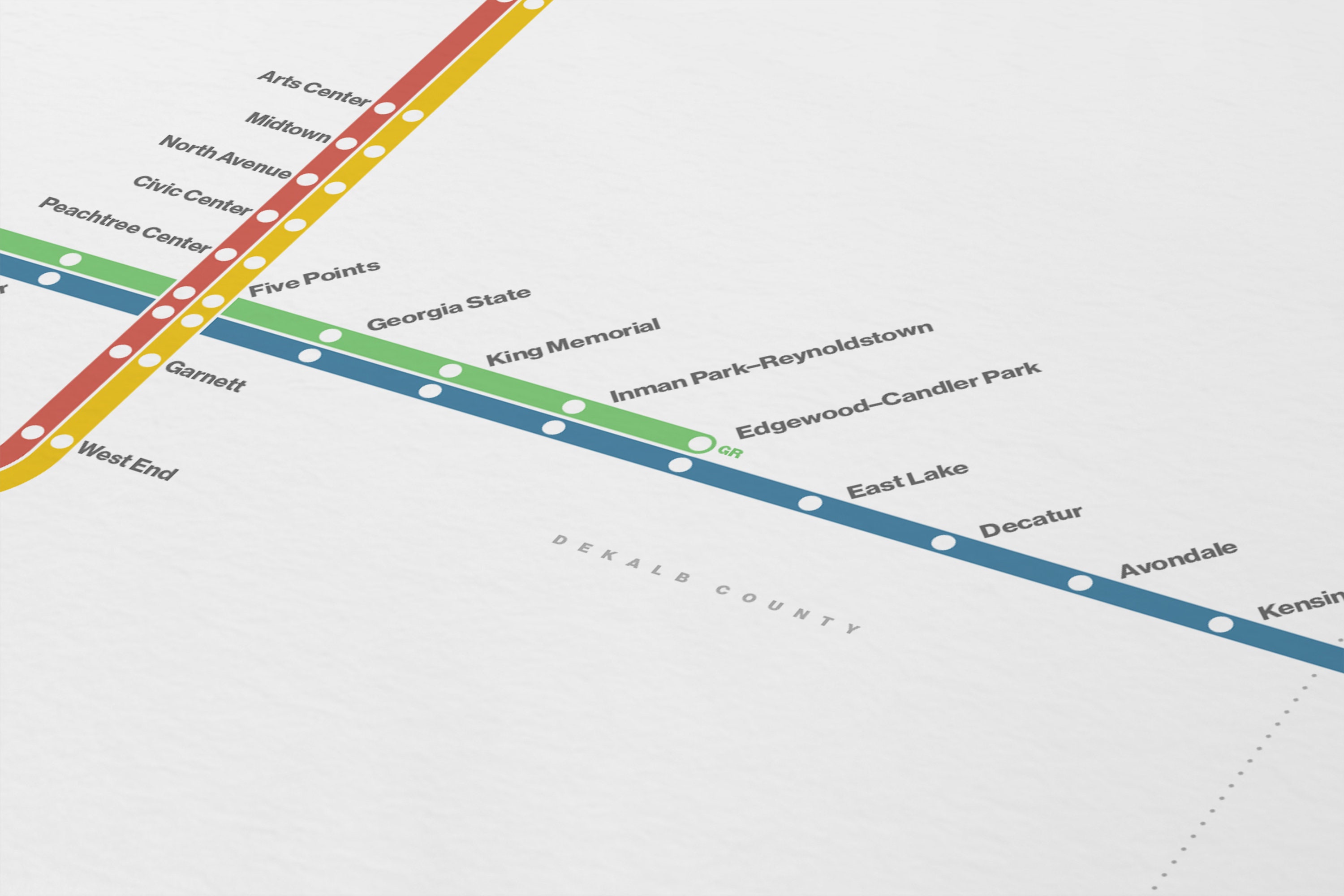 MARTA Rail Map / Atlanta Georgia / Minimal Poster Print / - Etsy