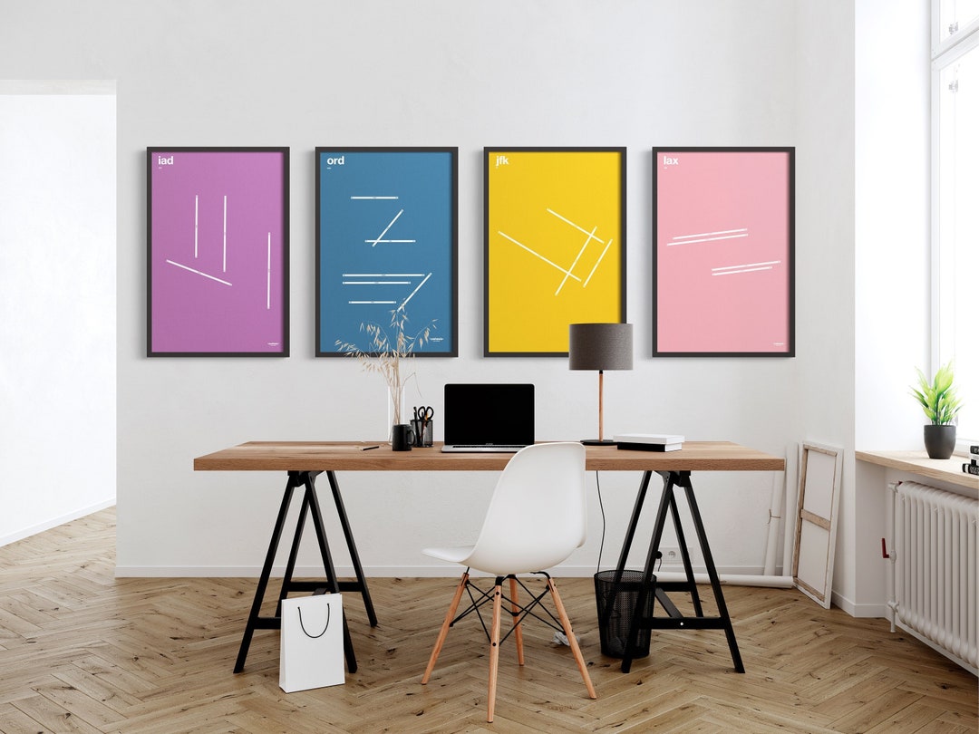 Airport Runway Minimal Poster Print / Color Options / Minimalist Design ...