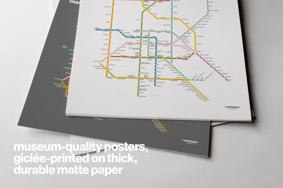 Mexico City Metro Map / STC Rapid Transit / Minimal Poster - Etsy Canada