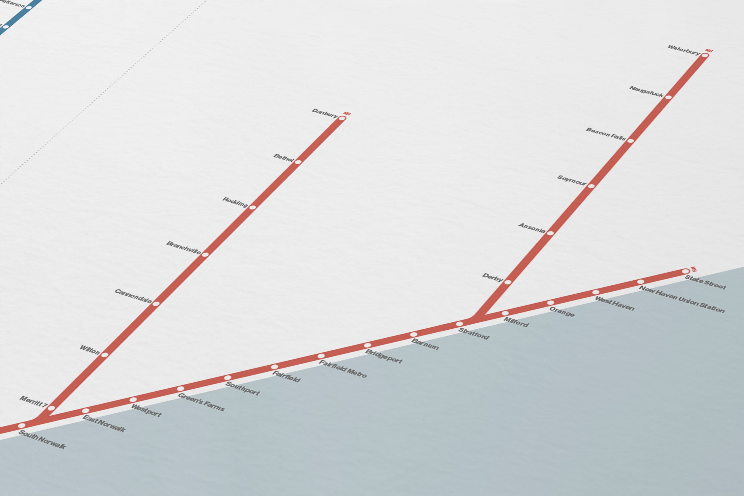 Metro North Map / NYC NJ CT / New Jersey / Minimal Poster | Etsy