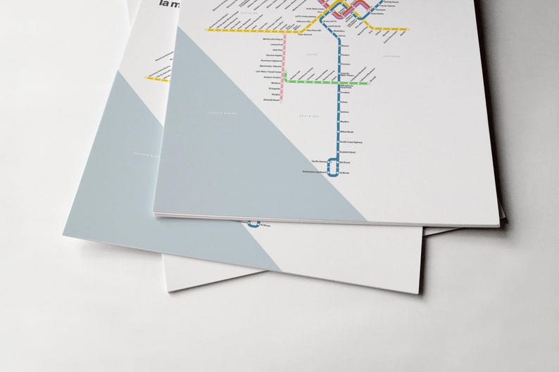 LA Metro Rail Light Mode Map, Minimal Poster Print, Canvas Home Decor ...
