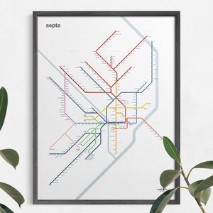 SEPTA Rail Map / Philadelphia New Jersey / Minimal Poster - Etsy