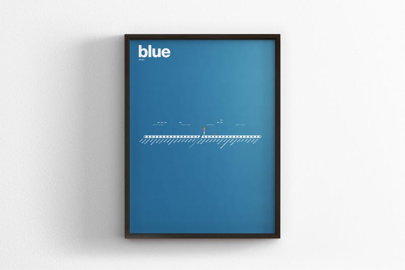 Chicago L Blue Line Map / CTA Train / Minimal Poster Print / Subway ...