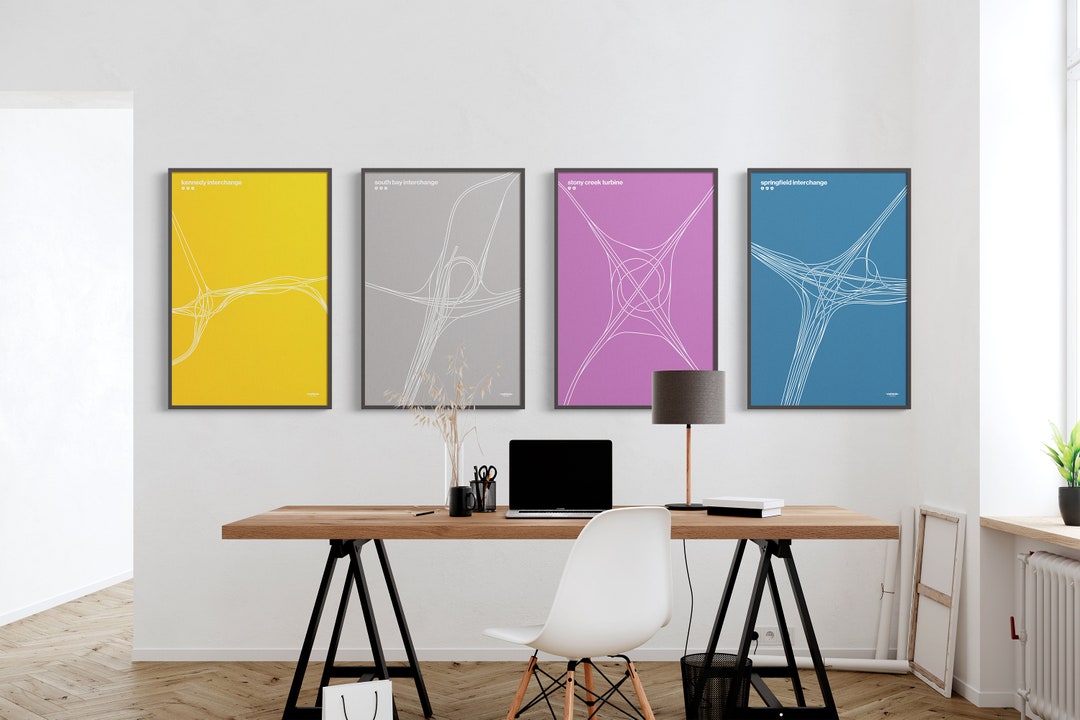 Custom Highway Line Art / Color Options / Interstate Sign / Exit Number ...