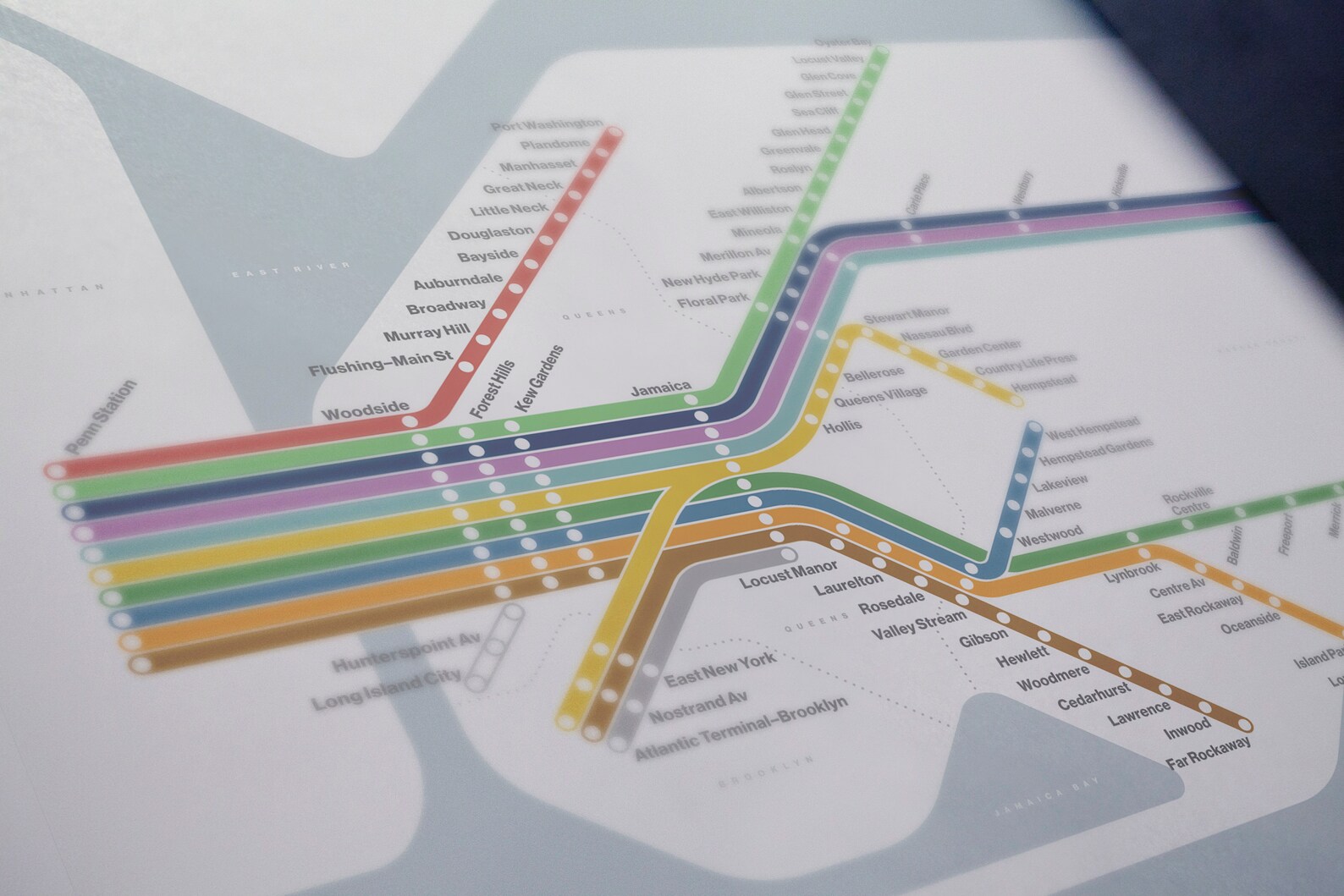 LIRR Map / New York City / Long Island Railroad / NYC Minimal - Etsy