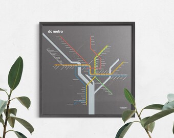 Washington Metro Map Poster - Etsy