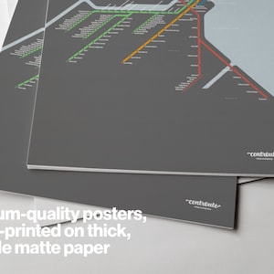 Boston T Rail Map Dark Mode / MBTA / Minimal Poster Print / Subway ...