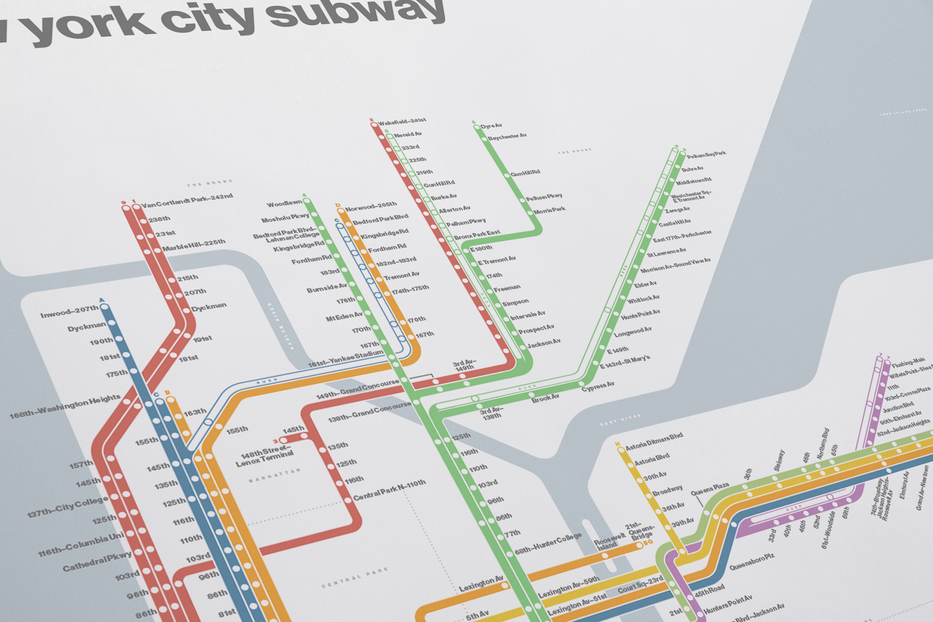 1997 New York City Subway Map / NYC / Minimal Poster Print / - Etsy Ireland