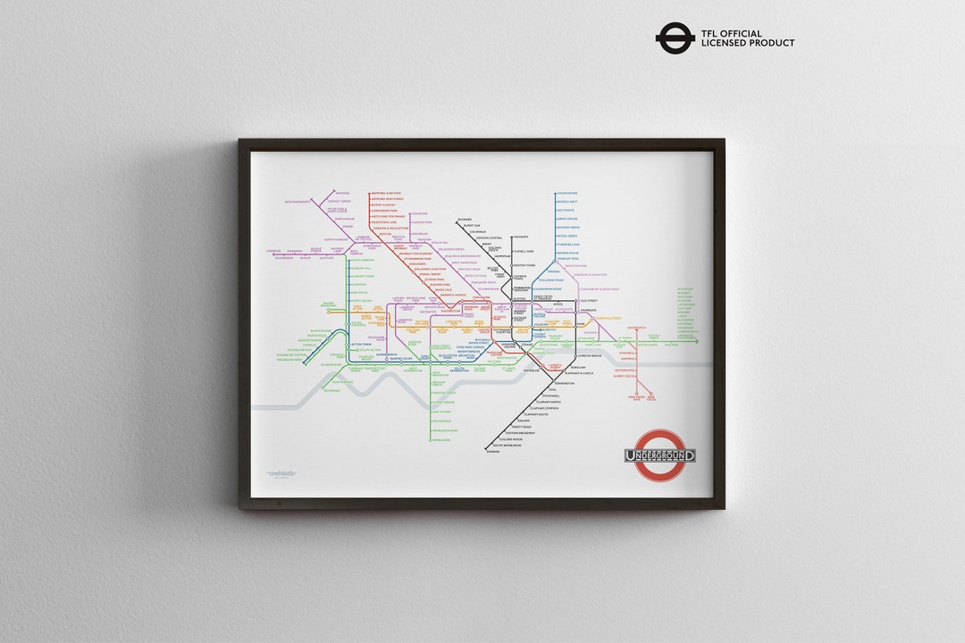 London Underground 1933 Tube Map / Minimal Poster Print / Subway Style ...