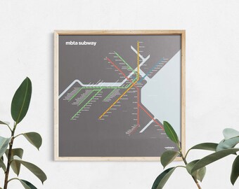 Boston T Map Canvas - Etsy