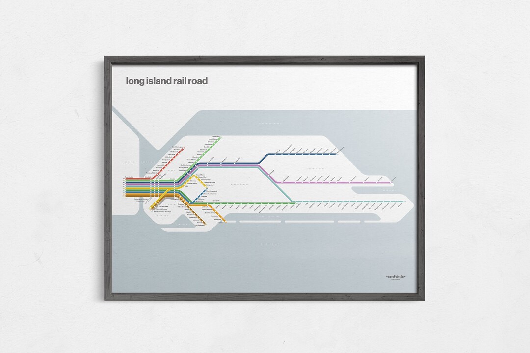 LIRR Map / New York City / Long Island Railroad / NYC Minimal - Etsy