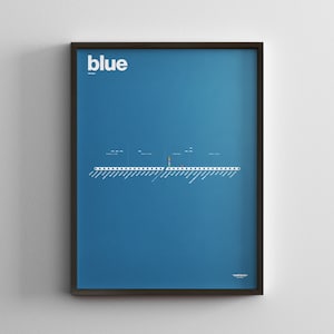Chicago L Blue Line Map / CTA Train / Minimal Poster Print / Subway ...