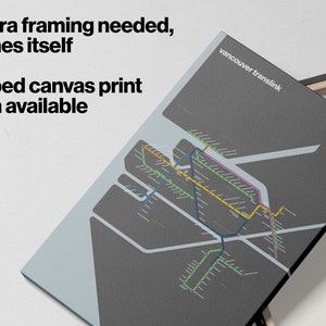 Vancouver Translink Map / Canada Rapid Transit / Minimal Poster Print ...