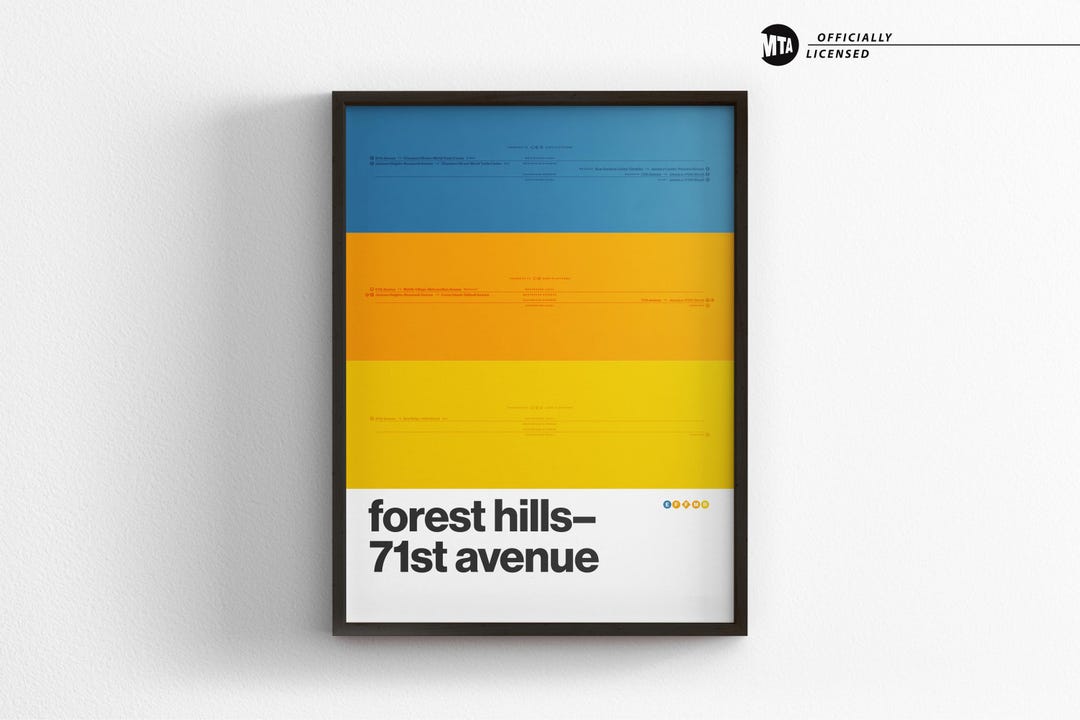 Forest Hills–71st Avenue / New York City Subway / NYC Minimal Poster ...