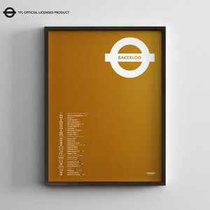 London Underground Bakerloo Line Tube Map / Minimal Poster Print ...