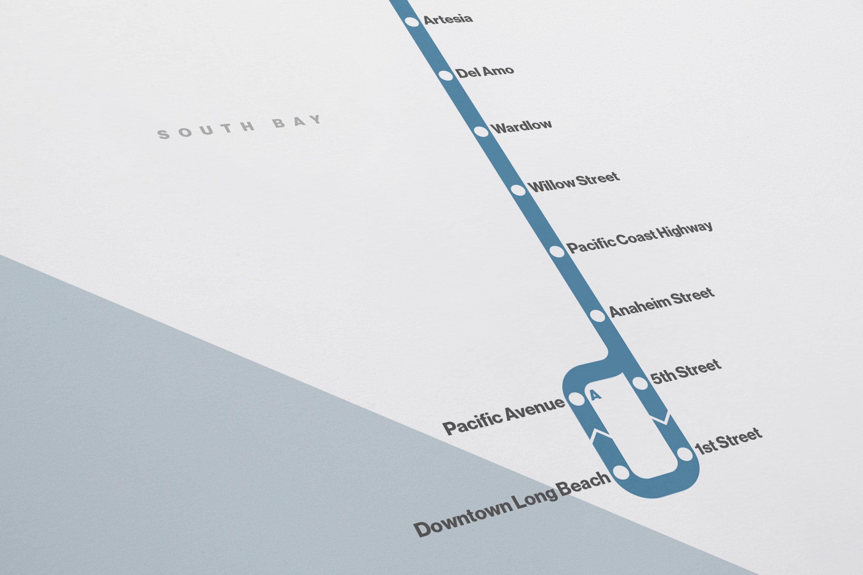 LA Metro Rail Light Mode Map, Minimal Poster Print, Canvas Home Decor ...