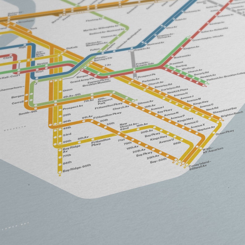 New York City Subway Map / NYC / Minimal Poster Print / Subway | Etsy