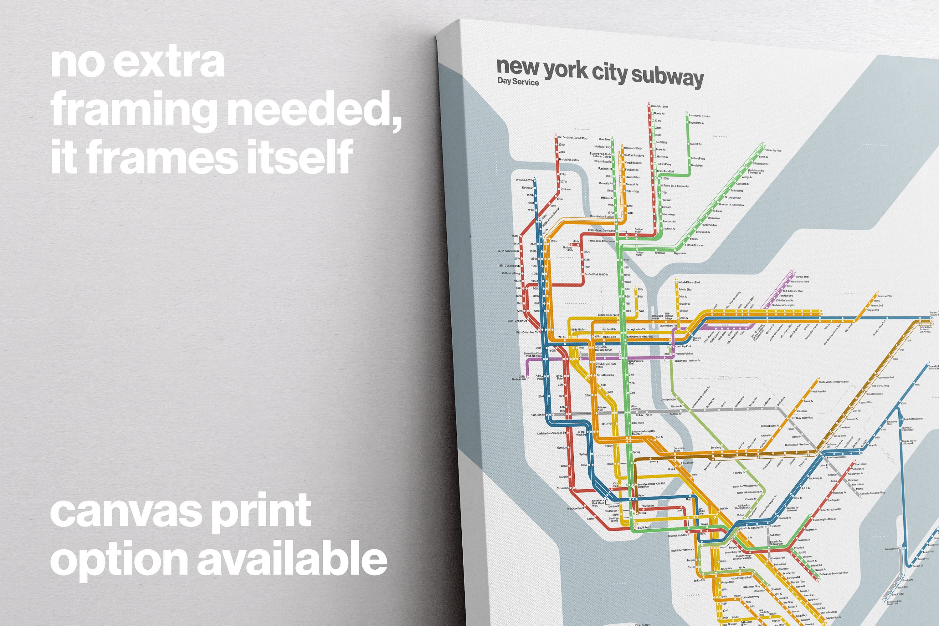 New York City Subway Map / NYC / Minimal Poster Print / Subway | Etsy