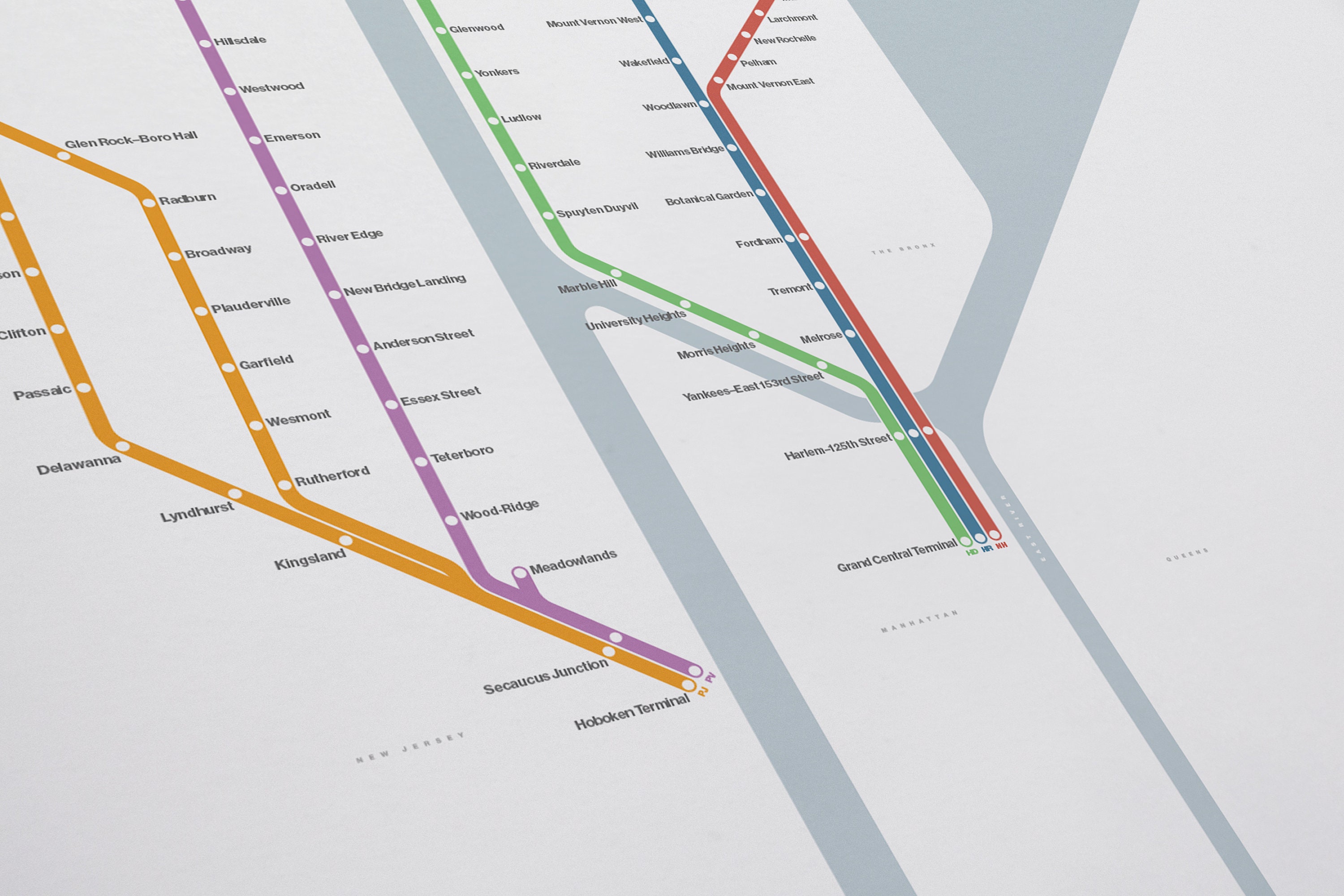 Metro North Map / NYC NJ CT / New Jersey / Minimal Poster | Etsy