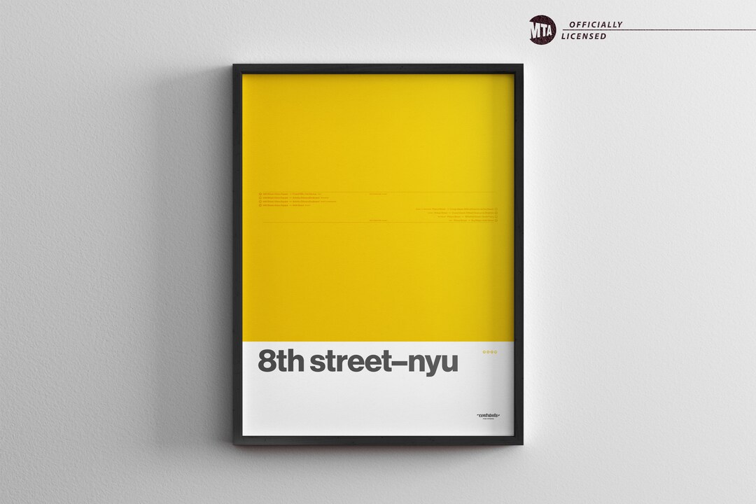 8th Street-nyu Station / New York City Subway / NYC Minimal Poster ...