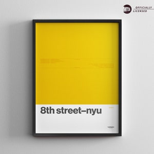 8th Street-nyu Station / New York City Subway / NYC Minimal Poster ...
