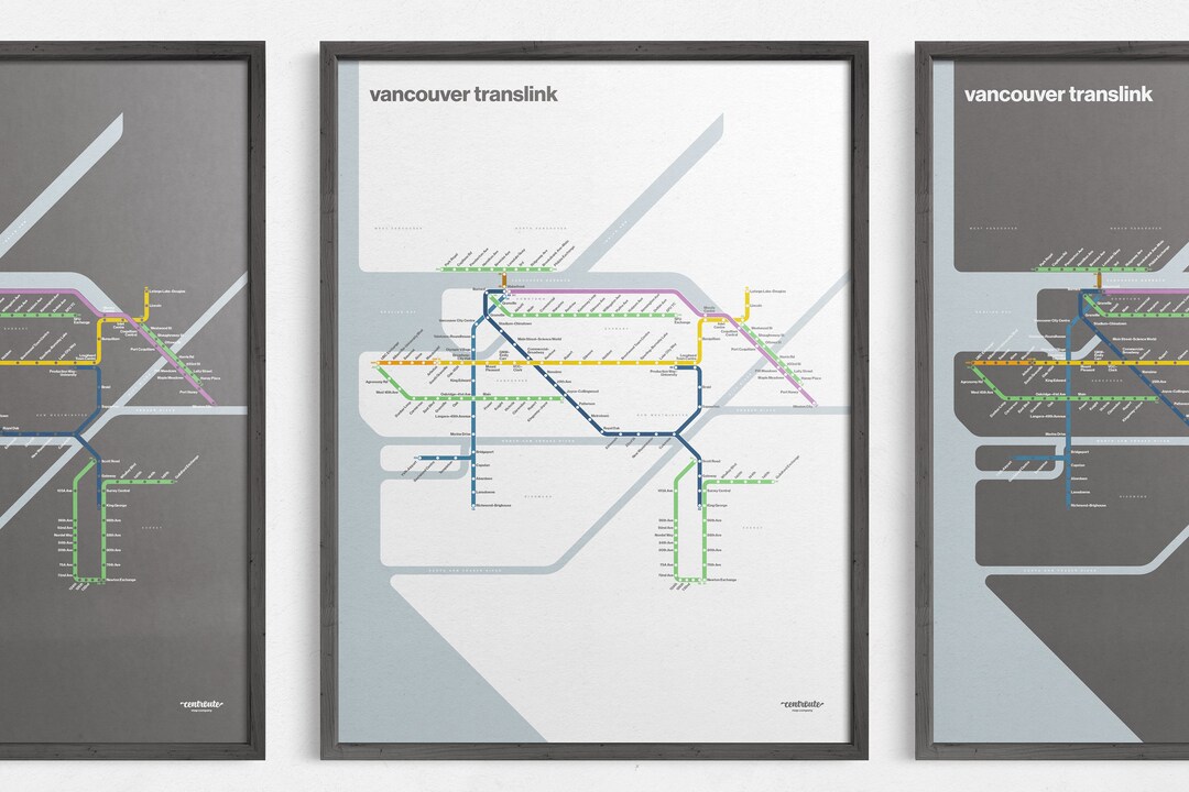 Vancouver Translink Map / Canada Rapid Transit / Minimal - Etsy
