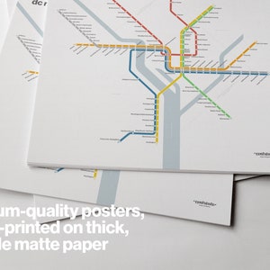 DC Metro Map / Washington DC / Minimal Poster Print / Subway Style Wall ...