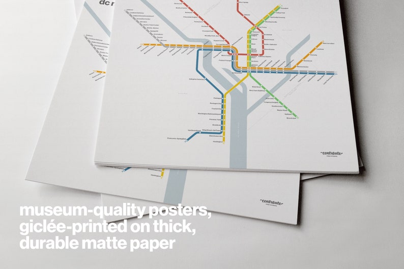 DC Metro Map / Washington DC / Minimal Poster Print / Subway - Etsy