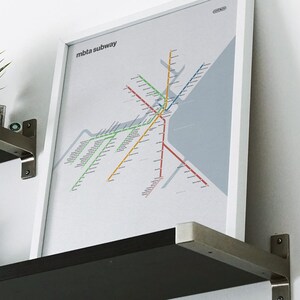 Boston T Rail Map Light Mode / MBTA / Minimal Poster Print / Subway ...