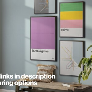 Metra Rail Map / Chicago / Minimal Poster Print / Subway Style Wall Art ...