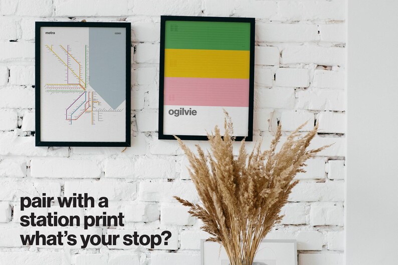 Metra Rail Light Mode Map, Minimal Poster Print, Canvas Home Decor ...
