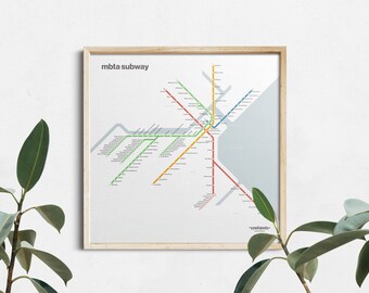Boston Subway Map | Etsy