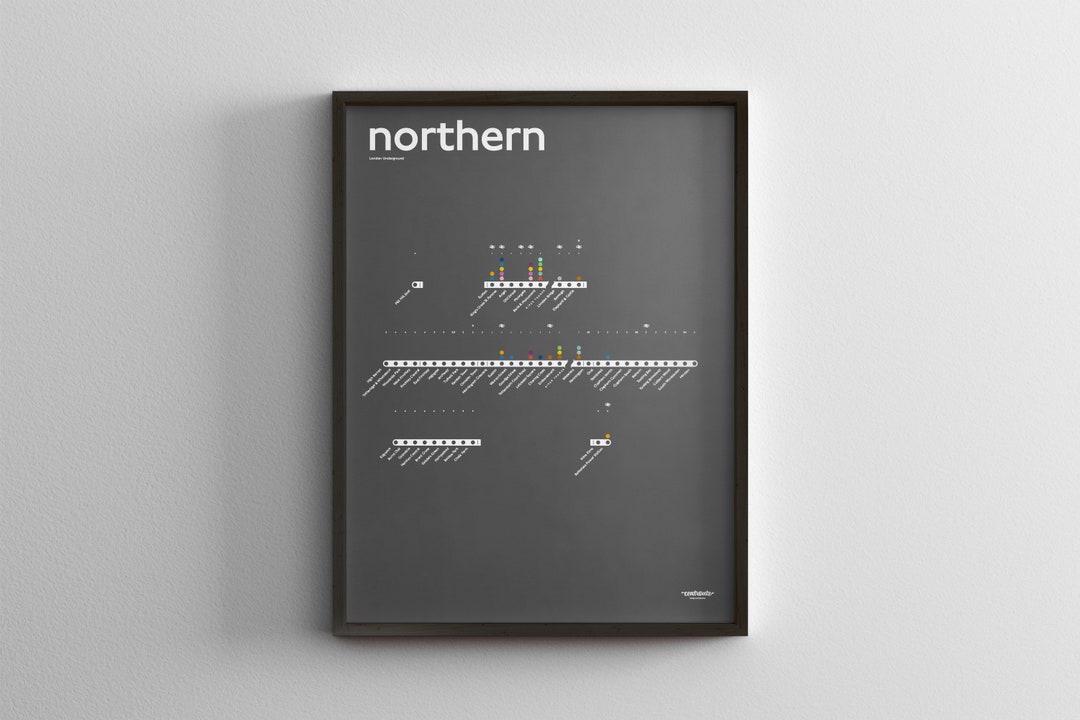Northern Line / London Underground / Tube Map / Minimal Poster - Etsy