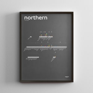 Northern Line / London Underground / Tube Map / Minimal Poster - Etsy