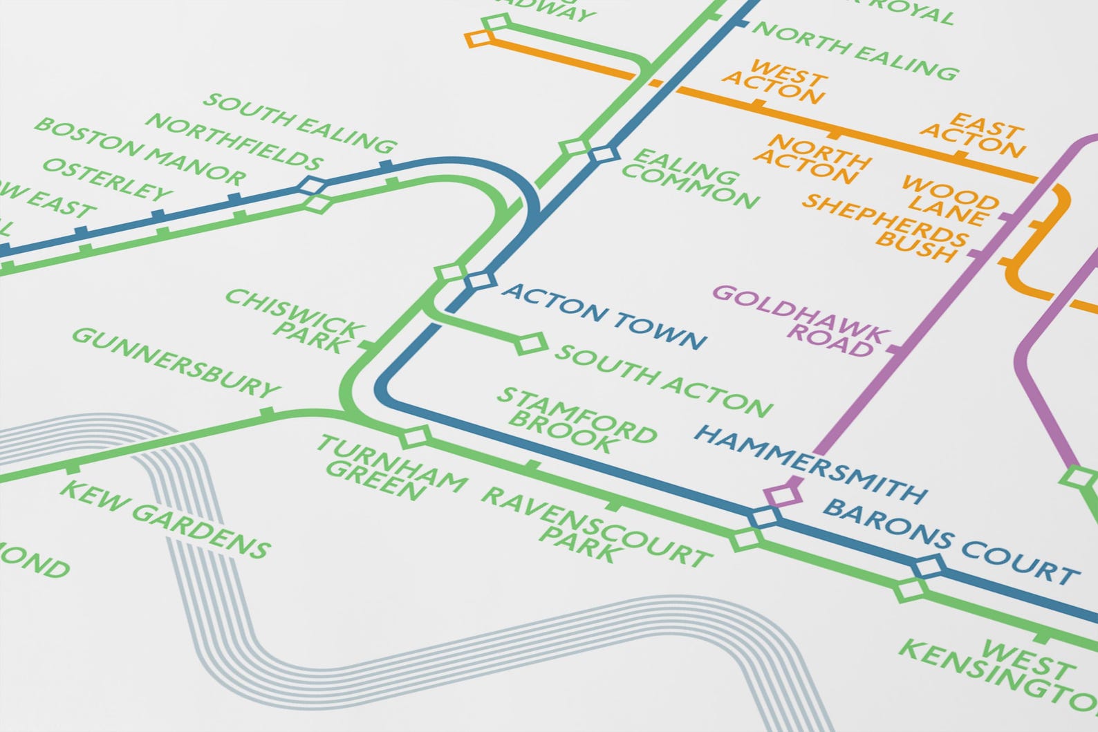 1933 London Underground Tube Map / Minimal Poster Print / Subway Style ...