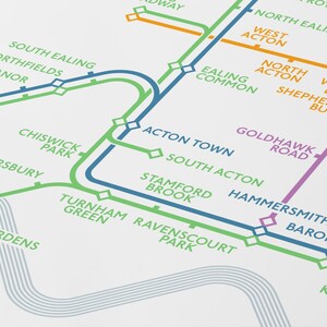 1933 London Underground Tube Map / Minimal Poster Print / Subway Style ...