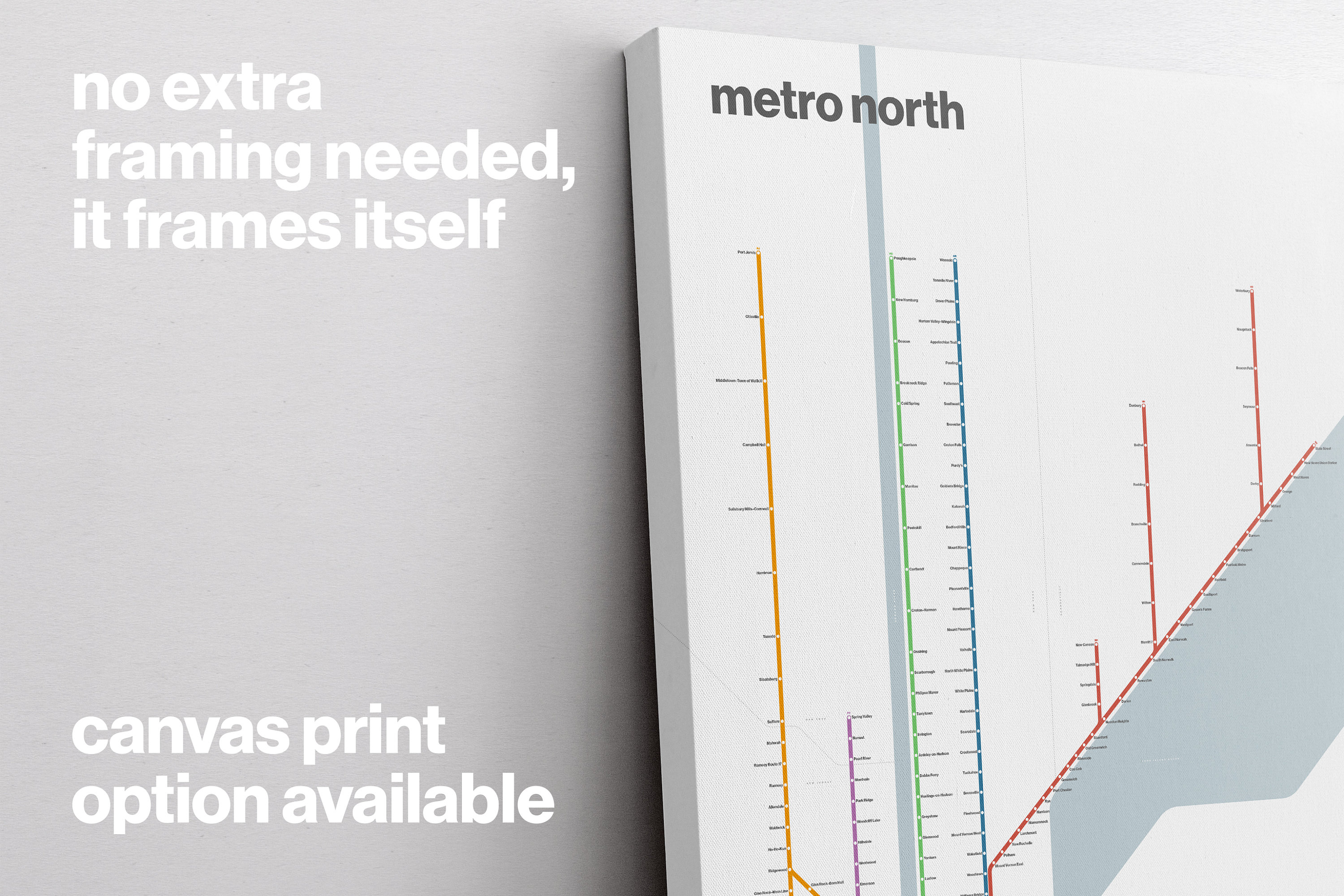 Metro North Map / NYC NJ CT / New Jersey / Minimal Poster | Etsy