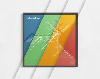 Boston T Map Canvas - Etsy