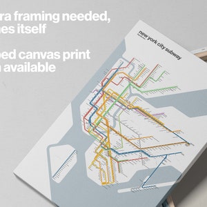 New York City Subway Map / NYC / Minimal Poster Print / Subway Style ...