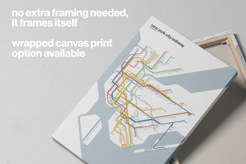 New York City Subway Map / NYC / Minimal Poster Print / Subway - Etsy