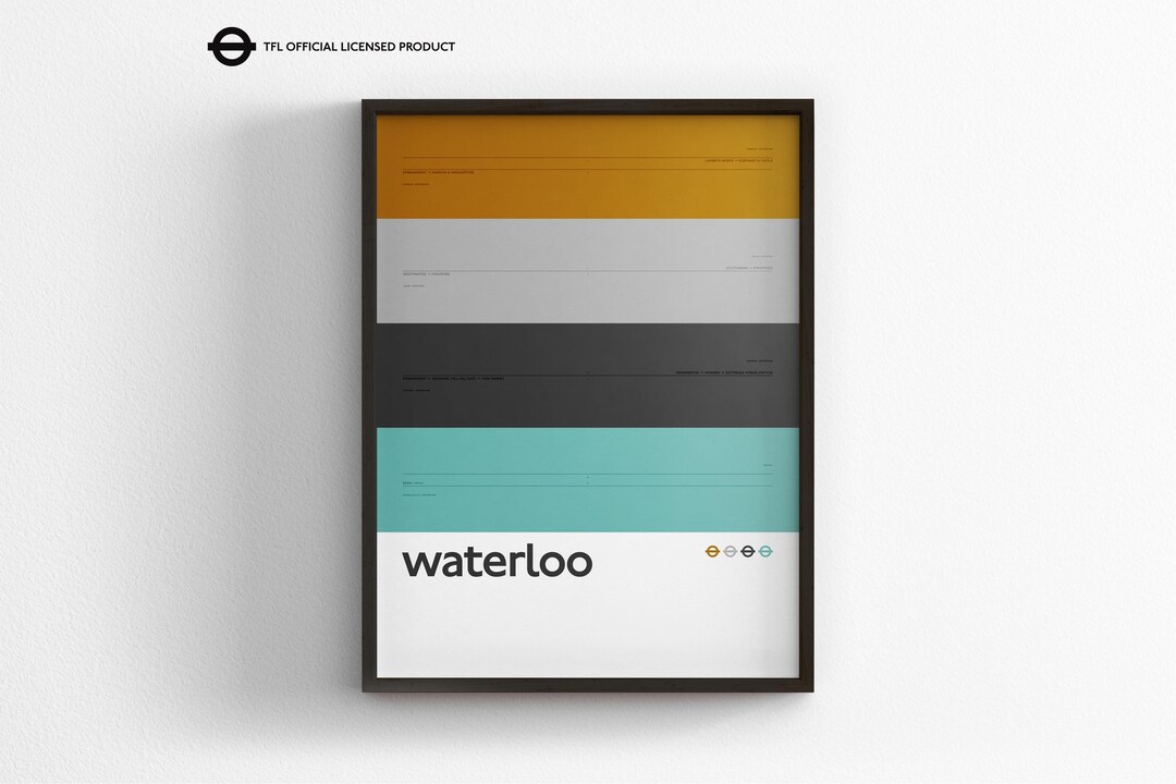 Waterloo Station / London Underground / Tube Map Minimal Poster Print ...
