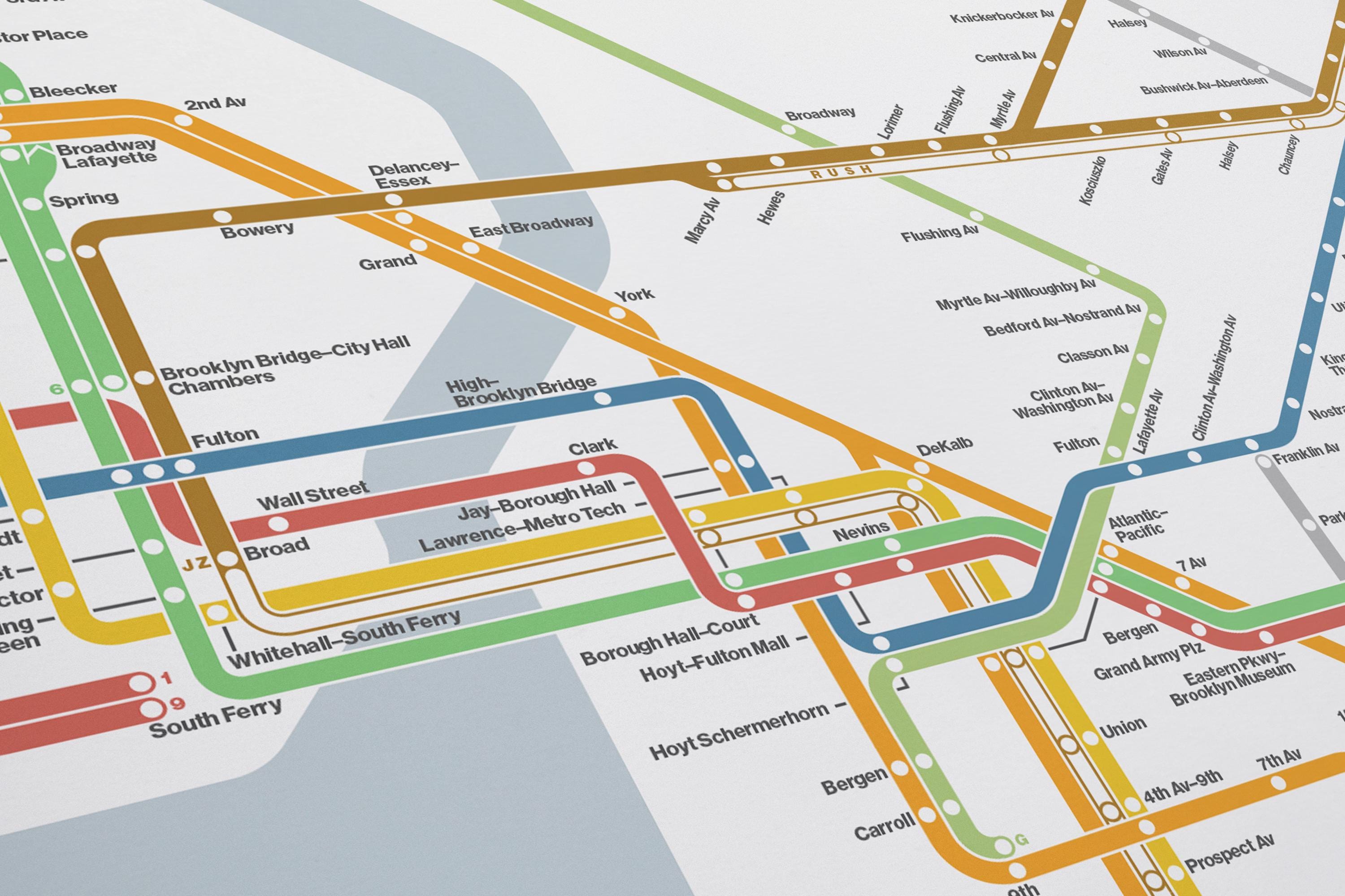 1997 New York City Subway Map / NYC Minimal Poster Print / 90s Subway ...