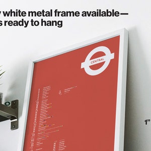 London Underground Central Line Tube Map / Minimal Poster Print ...