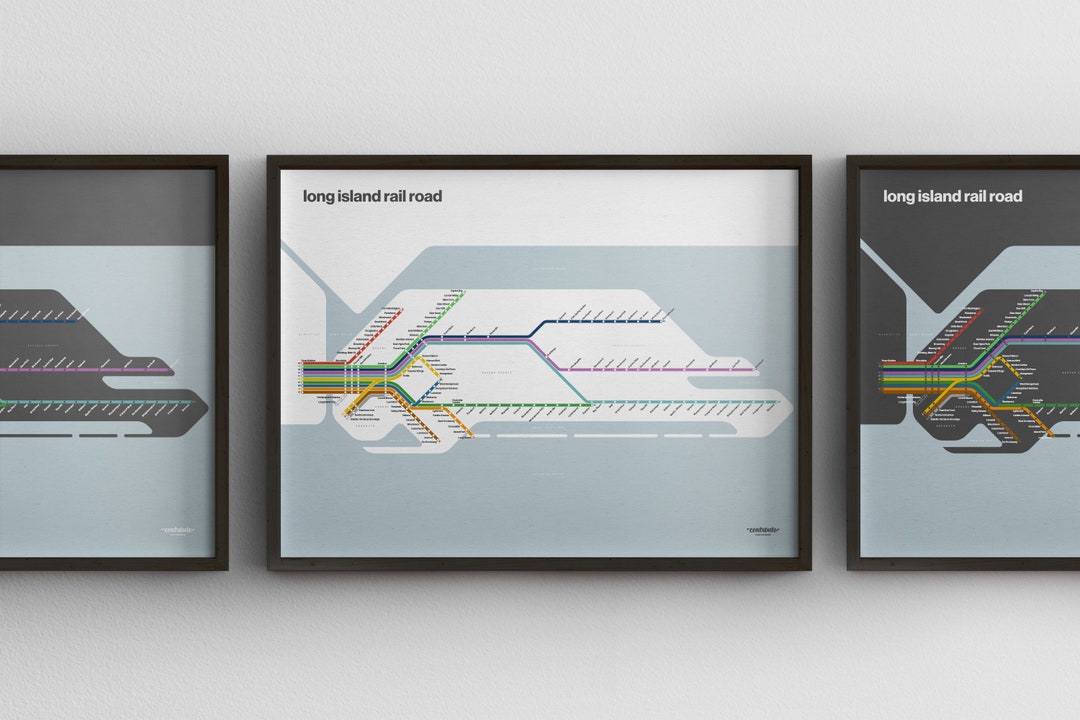LIRR Map / New York City / Long Island Rail Road / NYC Minimal - Etsy ...