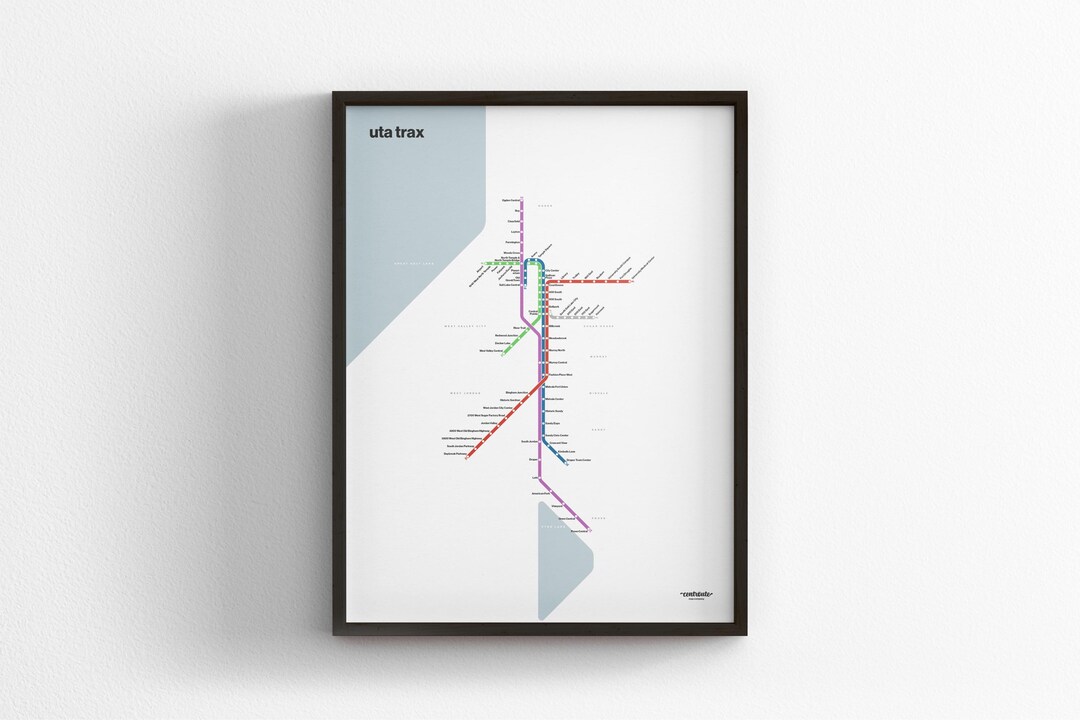 Utah Trax, Light Light Mode Map, Minimal Poster Print, Canvas Home ...