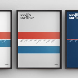 Pacific Surfliner Map / Minimal Poster Print / Amtrak Oakland ...